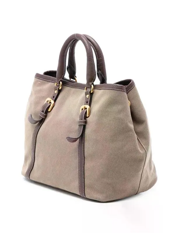 Prada Canvas Canapa Logo Bow Satchel