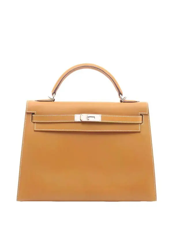 Hermès Kelly 32 Chamonix Leather Handbag - Brown
