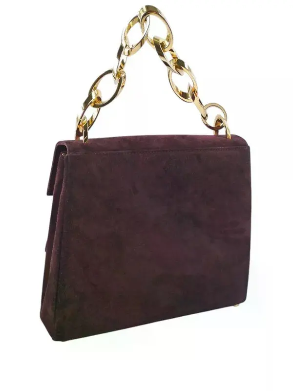FERRAGAMO Suede Chain Satchel