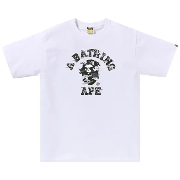 A BATHING APE Multi Pixel Camo College Tee - White