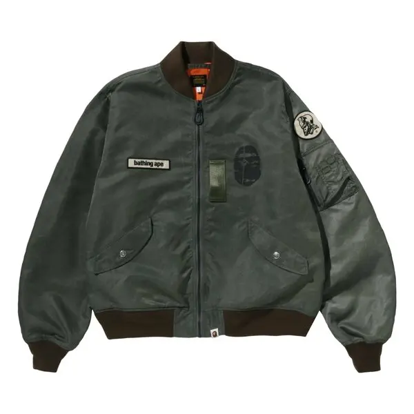 A BATHING APE Multi Patch Bomber Jacket 'olive Drab
