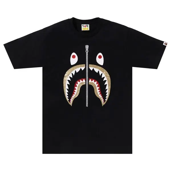 A BATHING APE Glitter Shark Tee - Black