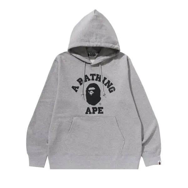A BATHING APE College Pullover Hoodie - Grey