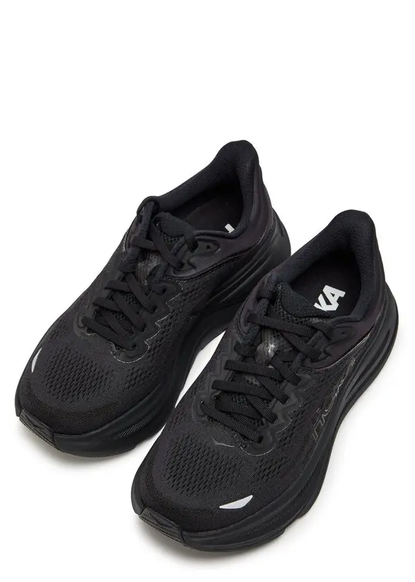 HOKA® Bondi 9 Mesh-knit Sneakers - Black