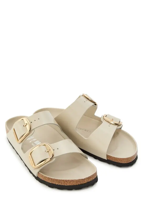 BIRKENSTOCK Arizona Patent Leather Sliders - White