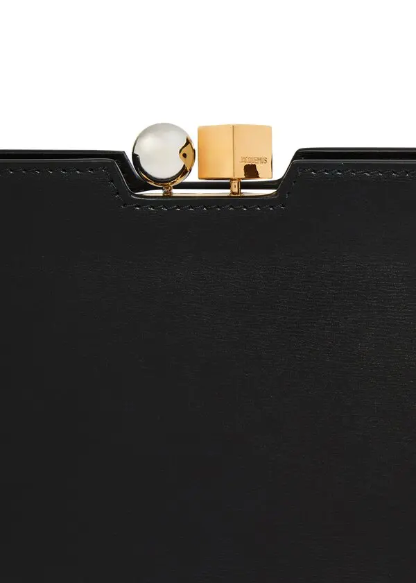 Jacquemus Le Salon Leather Shoulder Bag - Black