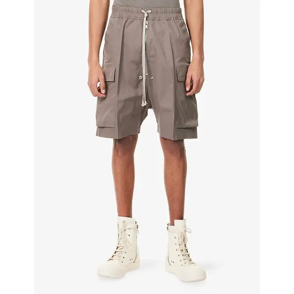 Rick Owens Cargobela Cotton-blend Cargo Shorts - Dust
