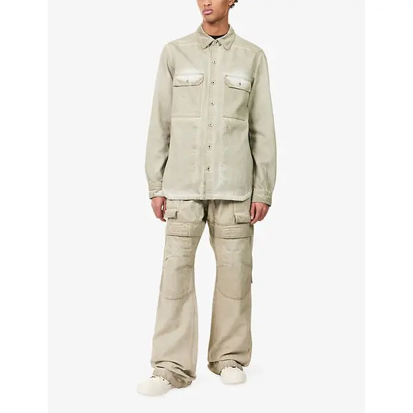 Rick Owens Oversized Washed-denim Overshirt - Sand