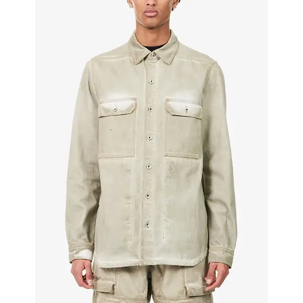 Rick Owens Oversized Washed-denim Overshirt - Sand
