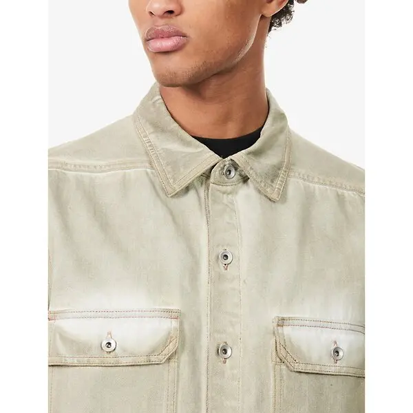 Rick Owens Oversized Washed-denim Overshirt - Sand