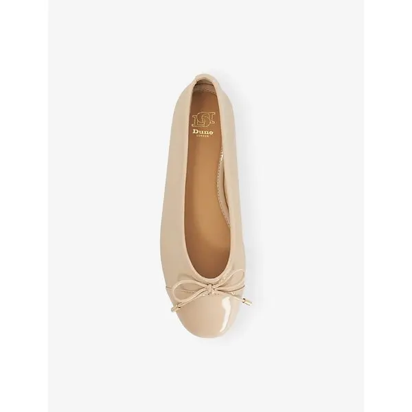 DUNE Haliah Patent-leather Ballet Flats - Blush Leather
