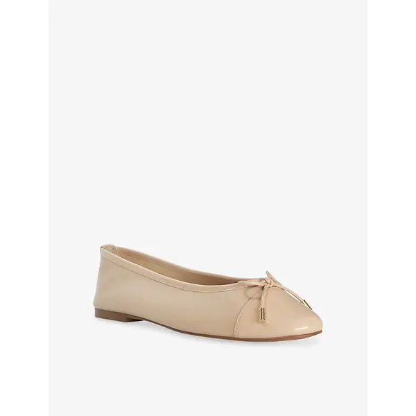DUNE Haliah Patent-leather Ballet Flats - Blush Leather
