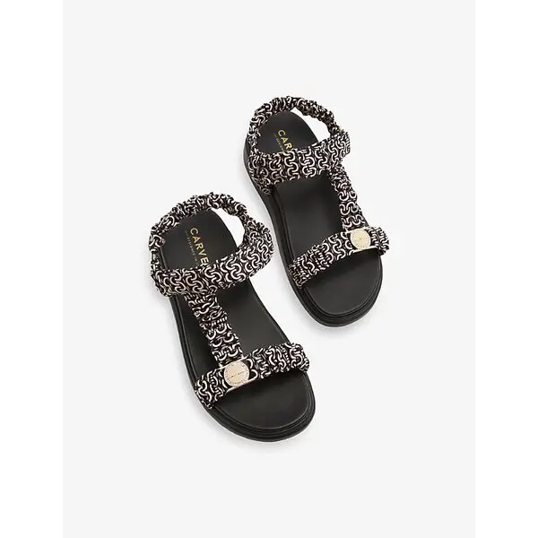Carvela Novara Satin Flatform Sandals - Black/comb