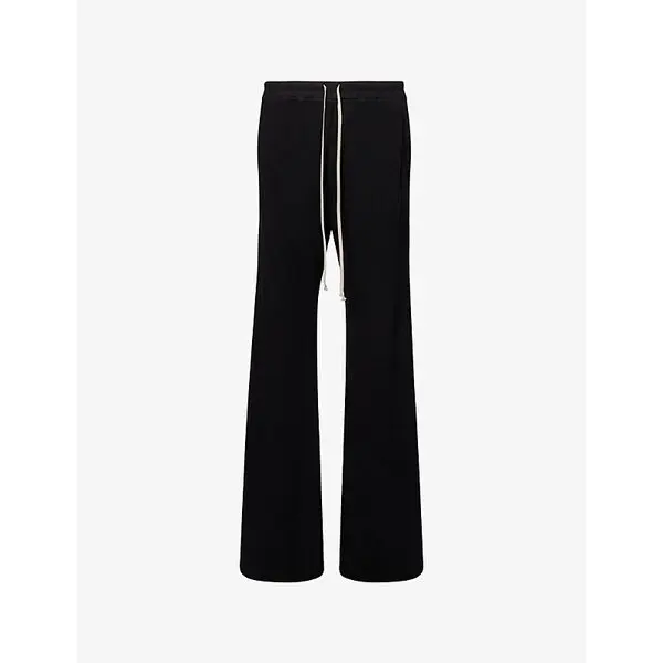 Rick Owens Pusher Wide-leg Cotton-jersey Trousers - Black