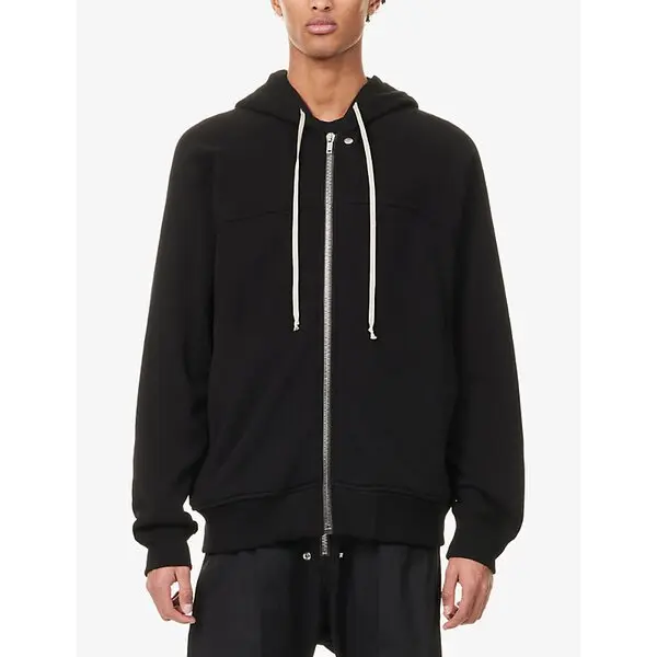 Rick Owens Cotton Zip-up Hoodie - Black