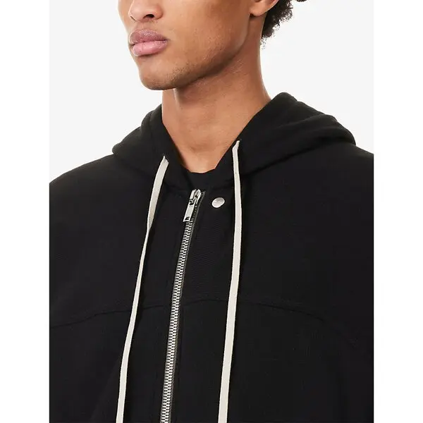 Rick Owens Cotton Zip-up Hoodie - Black