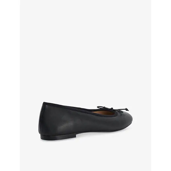 DUNE Helenne Leather Ballet Flats - Black Leather