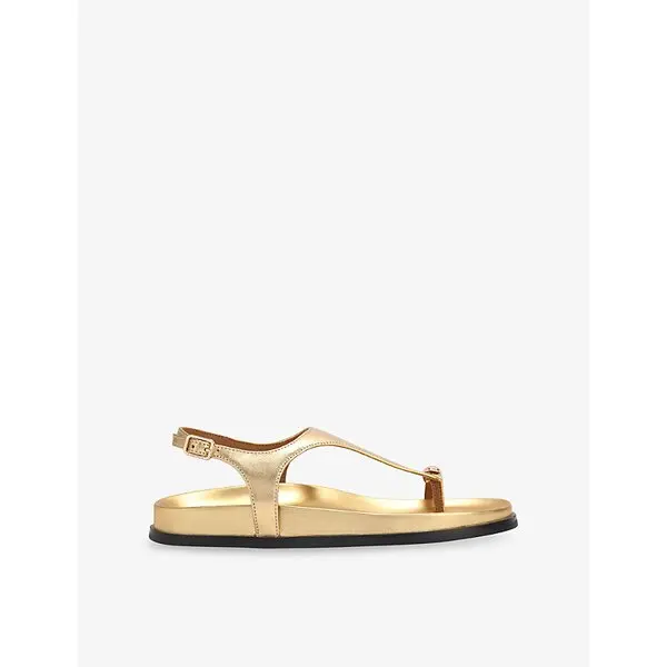 Kurt Geiger Rira Leather Sandals - Gold