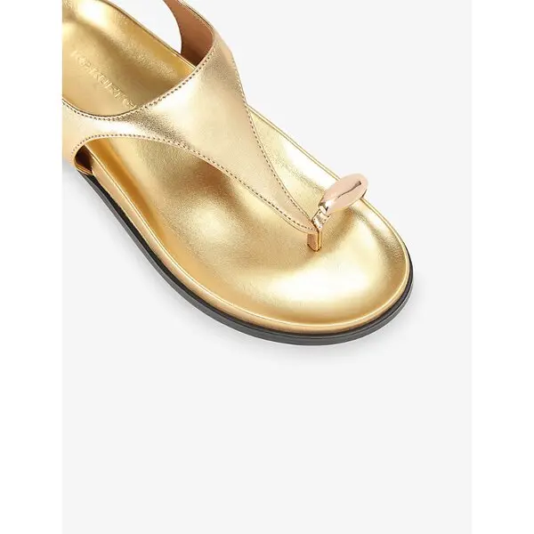 Kurt Geiger Rira Leather Sandals - Gold