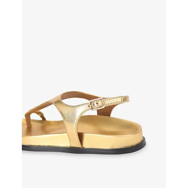 Kurt Geiger Rira Leather Sandals - Gold
