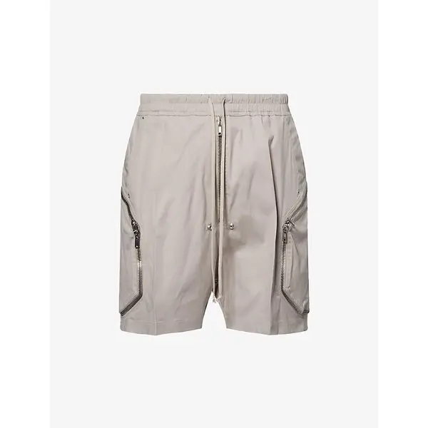 Rick Owens Heizer Bela Cotton-blend Cargo Shorts - Pearl