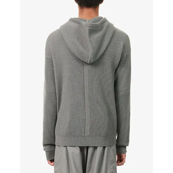 Rick Owens Zip-up Rib-knit Wool Hoody