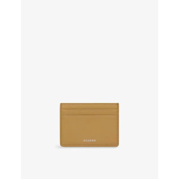 Sandro Logo-embossed Leather Cardholder - Natural