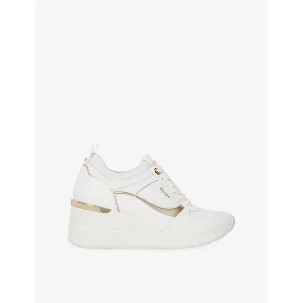 DUNE Elarah Leather Wedge Trainers