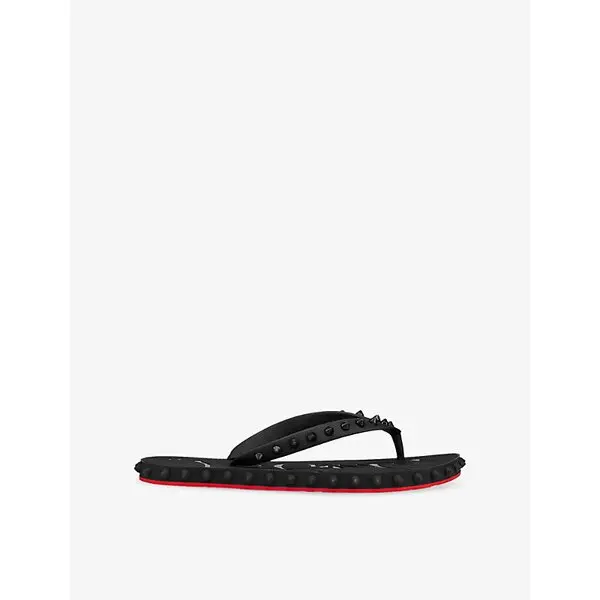 CHRISTIAN LOUBOUTIN Super Loubi Rubber Flip-flops - Black