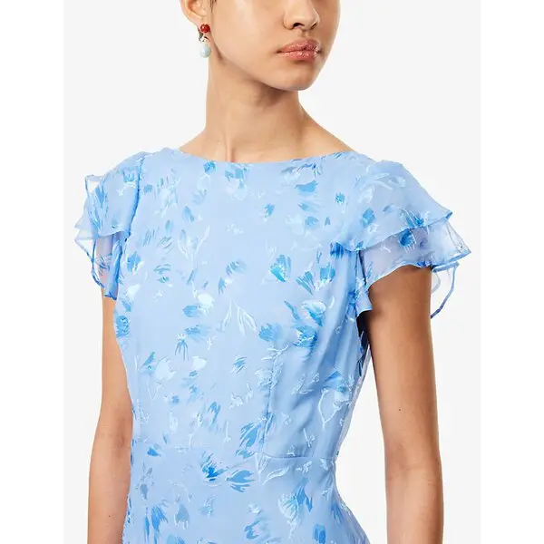 Rixo Ordinia Silk-satin Devoré Gown