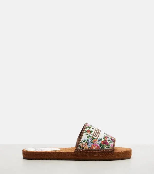 Dolce & Gabbana Floral Espadrille Slides - Multicoloured
