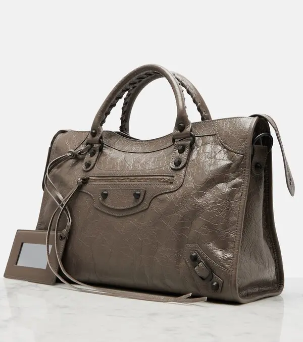 Balenciaga Le City Medium Leather Top-handle Bag - Grey