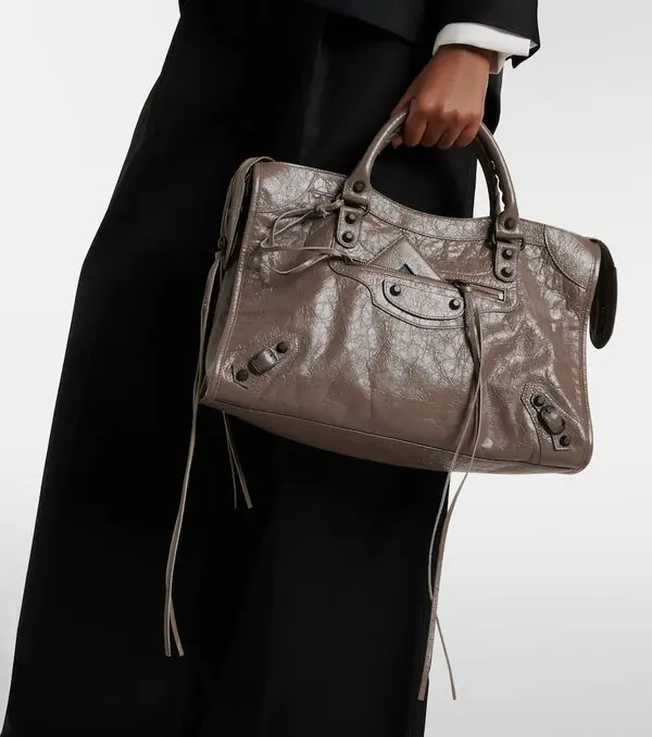 Balenciaga Le City Medium Leather Top-handle Bag - Grey