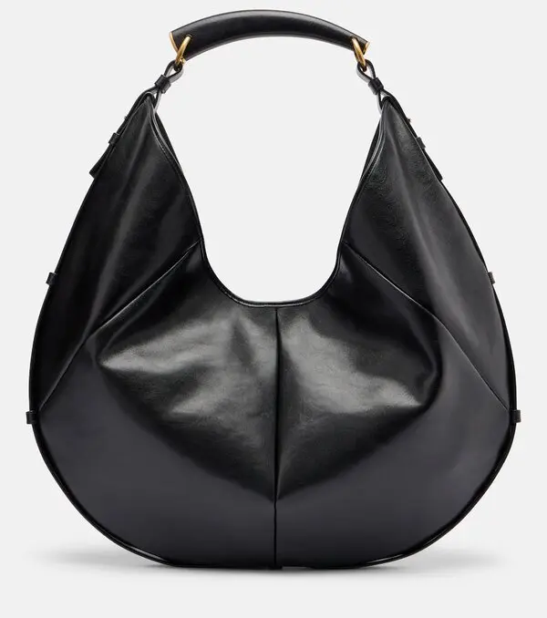 Saint Laurent Mombasa Large Leather Shoulder Bag - Black