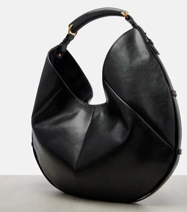 Saint Laurent Mombasa Large Leather Shoulder Bag - Black