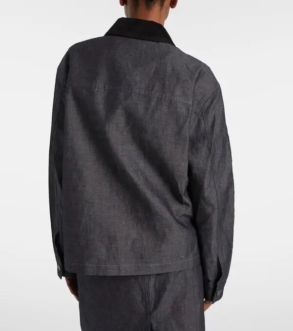 Prada Cotton And Linen Chambray Jacket - Blue
