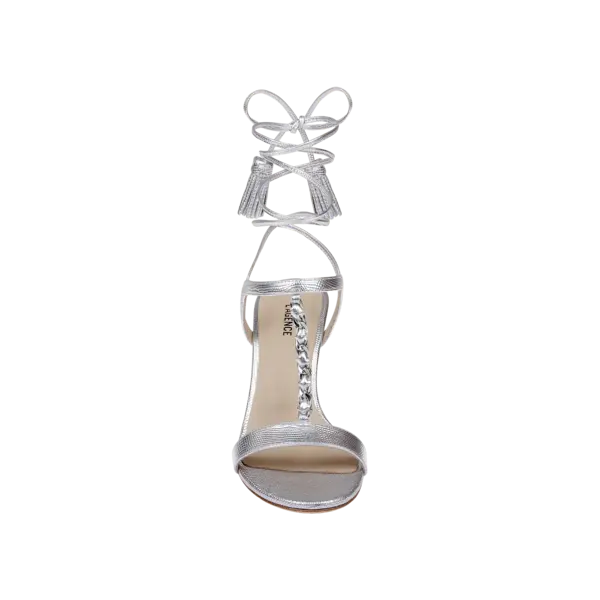 L'Agence Bond Leather Stiletto Sandals With Chain Detail