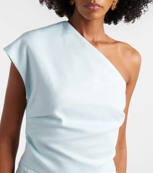 SIR. One-shoulder Linen Top