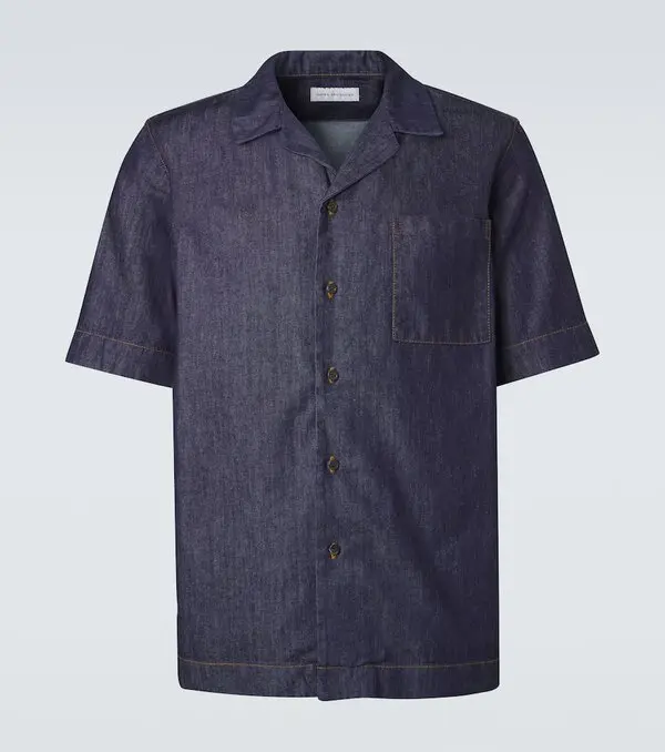 Dries Van Noten Cotton Denim Bowling Shirt