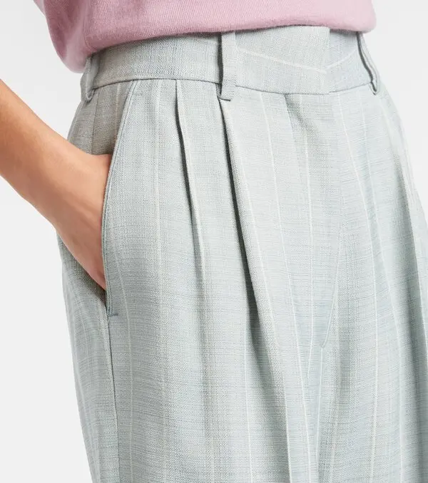 BLAZÉ MILANO Striped Straight Pants - Grey