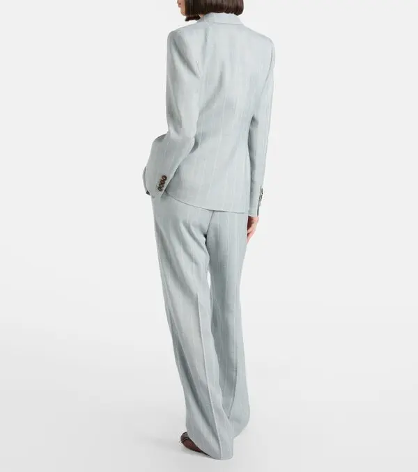BLAZÉ MILANO Striped Straight Pants - Grey