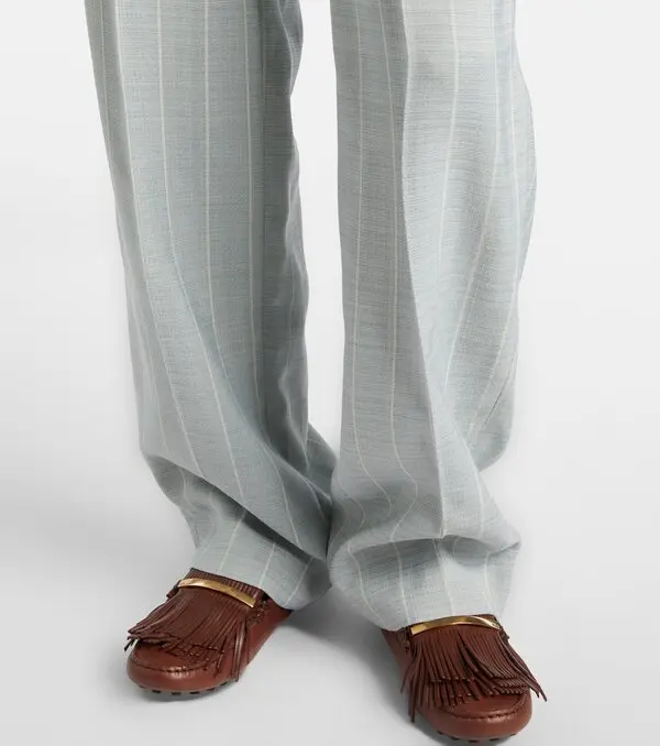 BLAZÉ MILANO Striped Straight Pants - Grey