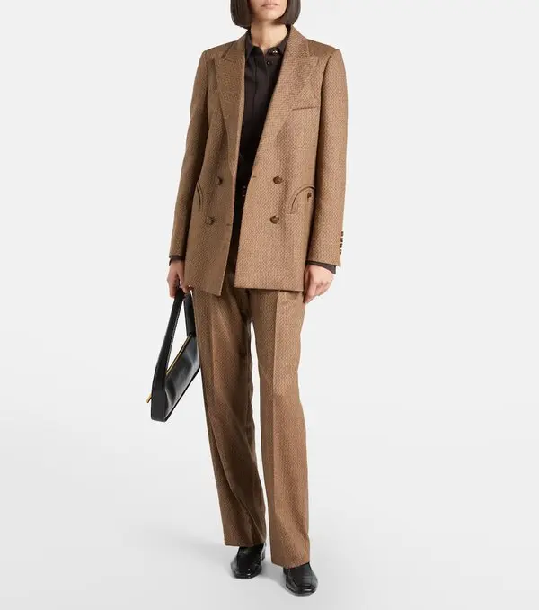 BLAZÉ MILANO Amel Everyday Silk And Wool Blazer - Brown