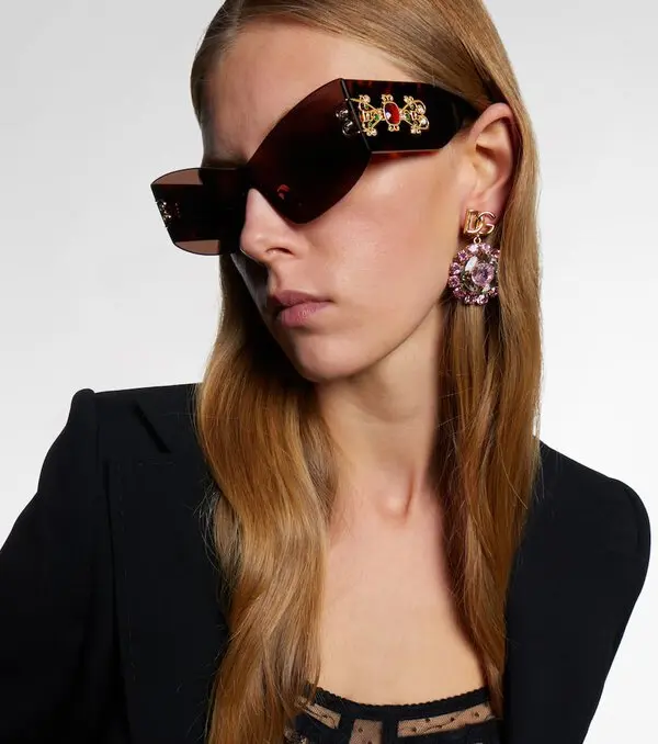 Dolce & Gabbana Embellished Rectangular Sunglasses