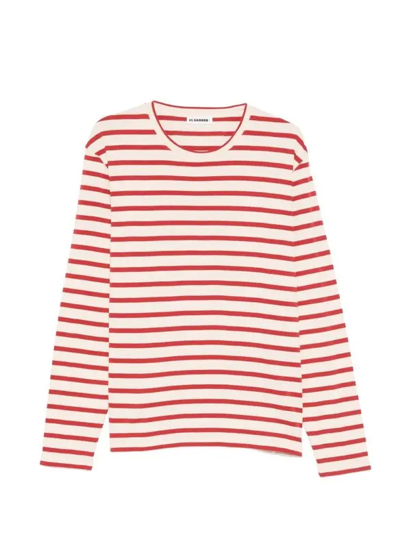 JIL SANDER Striped T-shirt - Red