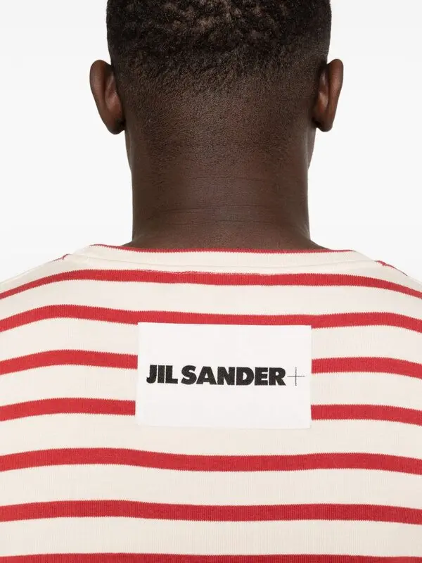 JIL SANDER Striped T-shirt - Red