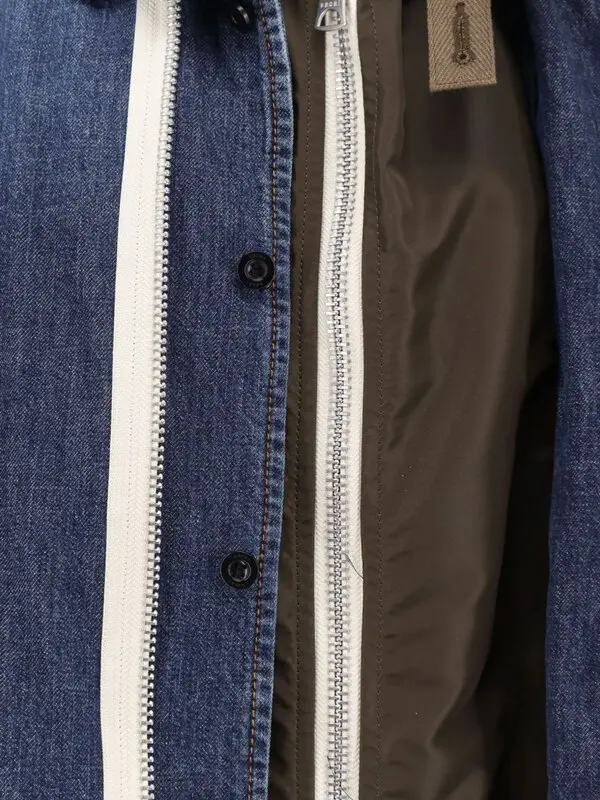 Sacai Denim And Nylon Twill Jacket - Blue