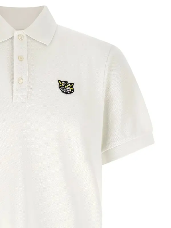 Kenzo Wild Tiger Cotton Polo Shirt - White