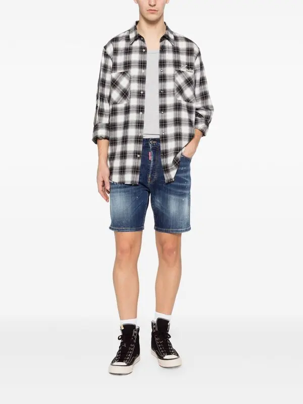 Dsquared2 Distressed Denim Shorts - Blue