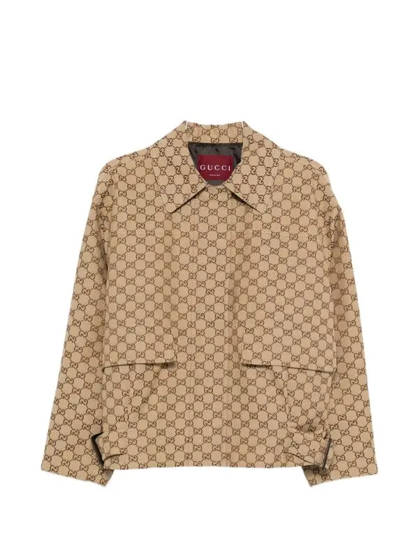 Gucci Gg Canvas Bomber Jacket - Beige